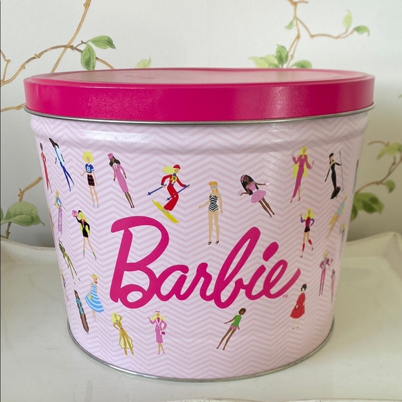 Barbie | Other | Barbie Large Metal Round Popcorn Factory Tin Barbie ...